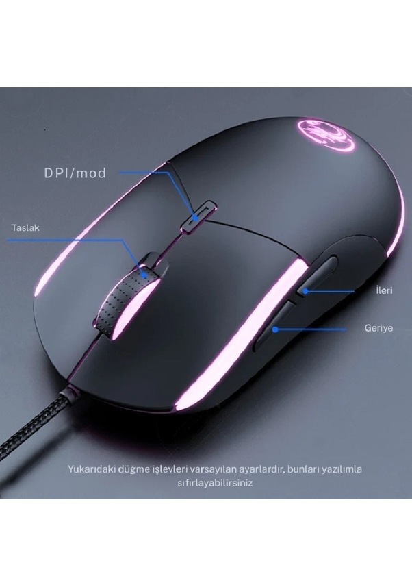 Techtic Ergonomik Çift El Kullanım Gamer Kablolu Oyuncu Mouse Rgb Siyah ...