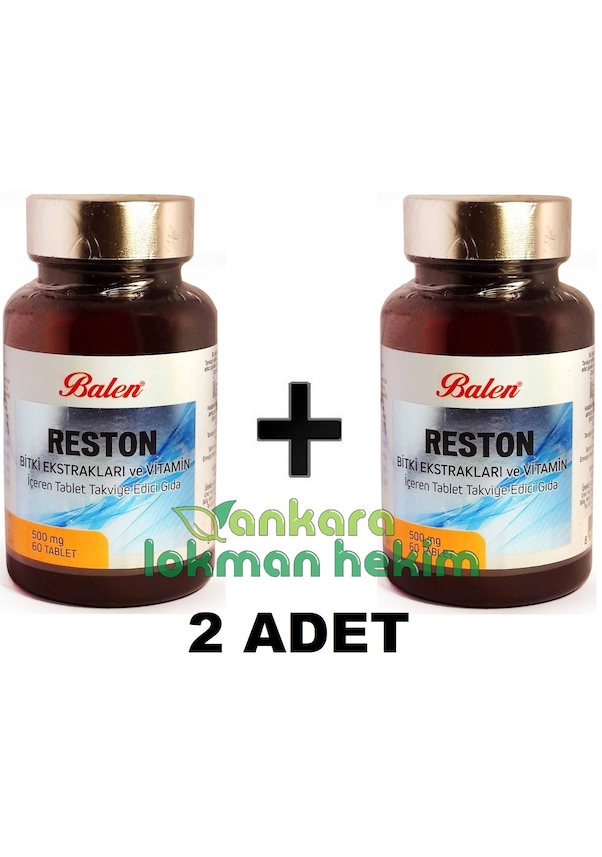 2 Adet Balen Reston Bitki Ekstraktları ve Vitamin 500 MG 60 Tablet ...