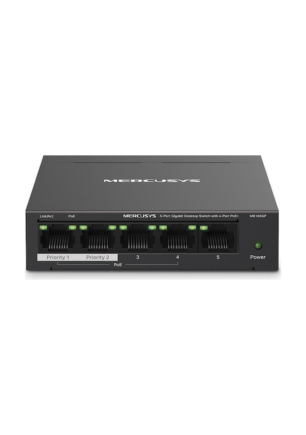 Tp-Link MS105GP 5 Port Gigabit 4 Port PoE 65 W Yönetilemez Switch ...