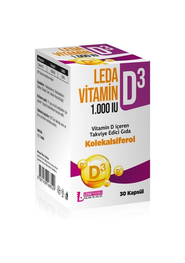 Ledapharma Leda Vitamin D3 1000 Iu 30 Kapsül Fiyatları ve Özellikleri