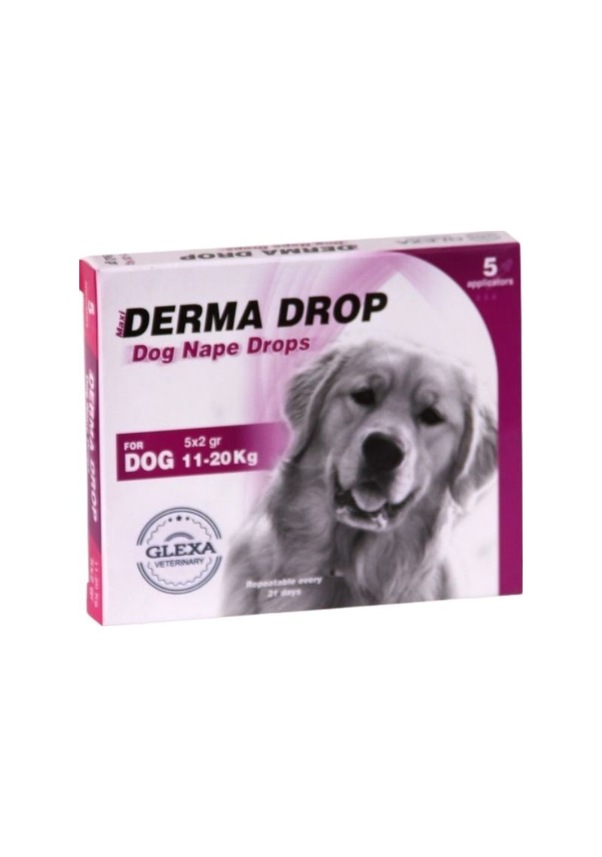 Maxi Derma Drop Albino Köpekler İçin Ense Damlası 11-20 KG 5 x 2 G ...