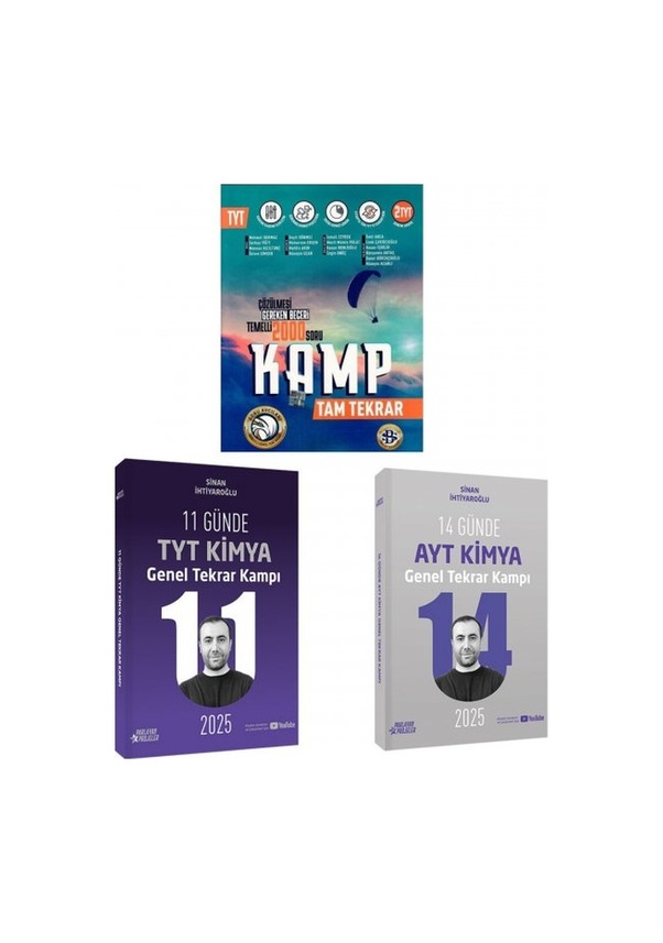 2025 Tyt Ayt Kimya Hızlı Tekrar Kamp Seti Sinan İhtiyaroğlu+ Bilgi Sarmal Tyt Kamp Tam Tekrar ...