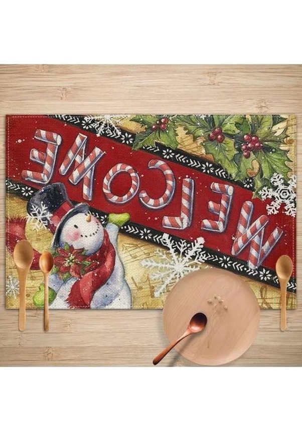 Novahub Ülkesi Tarzı Retro Placemat Placemat Noel Mat Masa Keten Batı ...