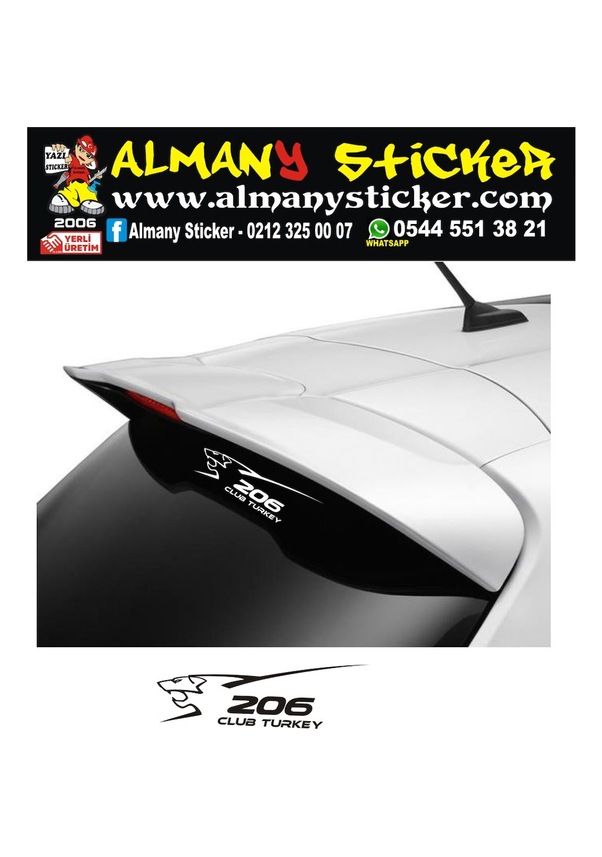 Peugeot 206 Arka Cam Sticker-12 Fiyatları ve Özellikleri