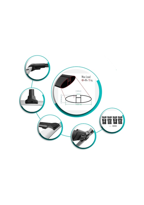 Citroen C3 Picasso 2009-2017 İçin Klasik Model Ara Atkı / Tavan Taşıma ...