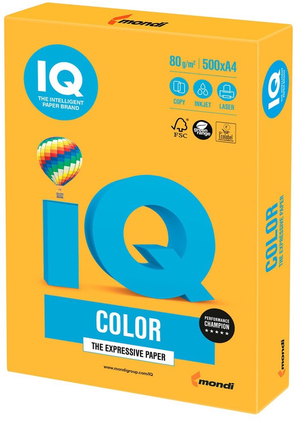 Mondi Iq Color Renkli Kağıt A4 80 Gr 500 Lü 1 Paket Fosforlu Tur ...
