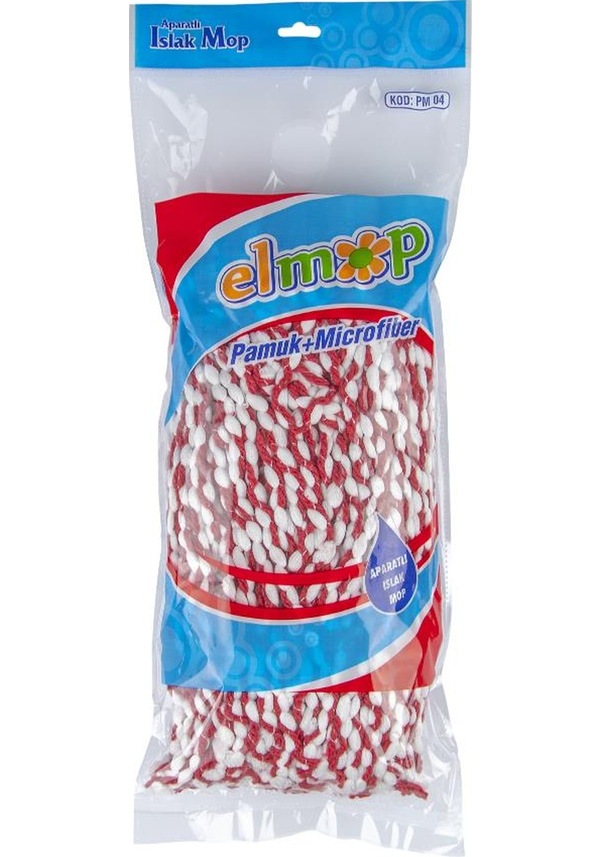 Elmop Pm01 Yedek Islak Vidalı Mop Paspas Püskül Ucu Pamuklu Mikrofiber ...