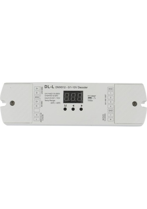 Kanal Dmx512 - 1-10v / 0-10v Dönüştürücü, Dc 12v-24v Giriş, 4ch Rdm Sayısal Ekran Sinyal ...