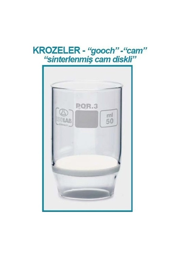 İSOLAB 043.02.054 kroze - gooch - sinter cam filtreli - 2D - por Fiyatları ve Özellikleri