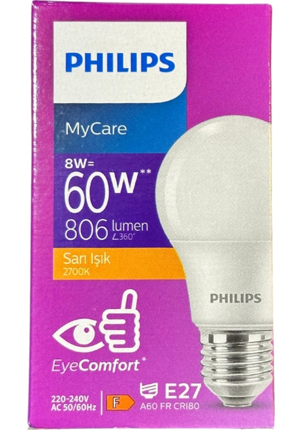 Philips 8w 60w 2700k Sarı Işık E27 Duylu Klasik Led Ampul Fiyatları ve ...