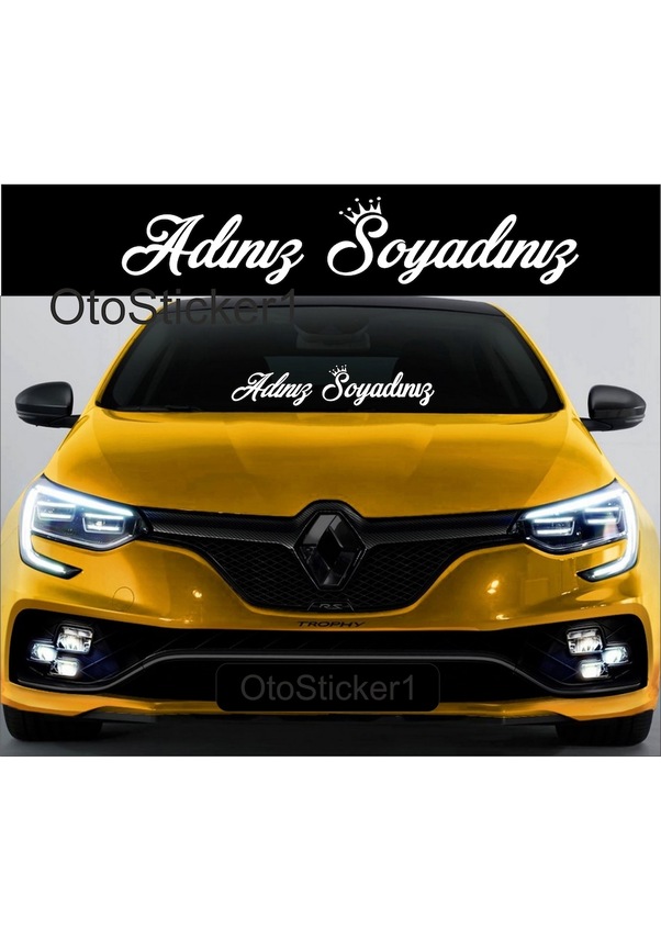 Size Özel Isim El Yazısı Taçlı Büyük Boy Ön Arka Cam Stickeri Fiyatları ...