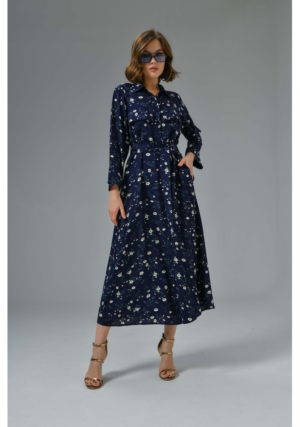 Lacivert Cep Detaylı Gömlek Yaka Elbise Lila 44 Fiyatları ve Özellikleri