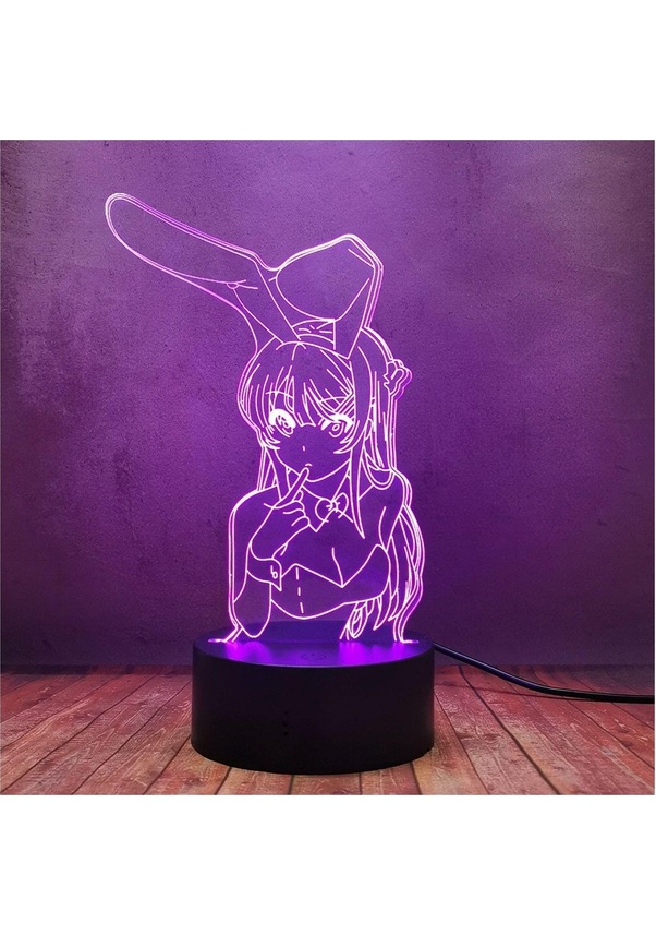 Cc Globall Anime Waifu Mai Sakurajima Led 3d Gece Lambası Renkli ...
