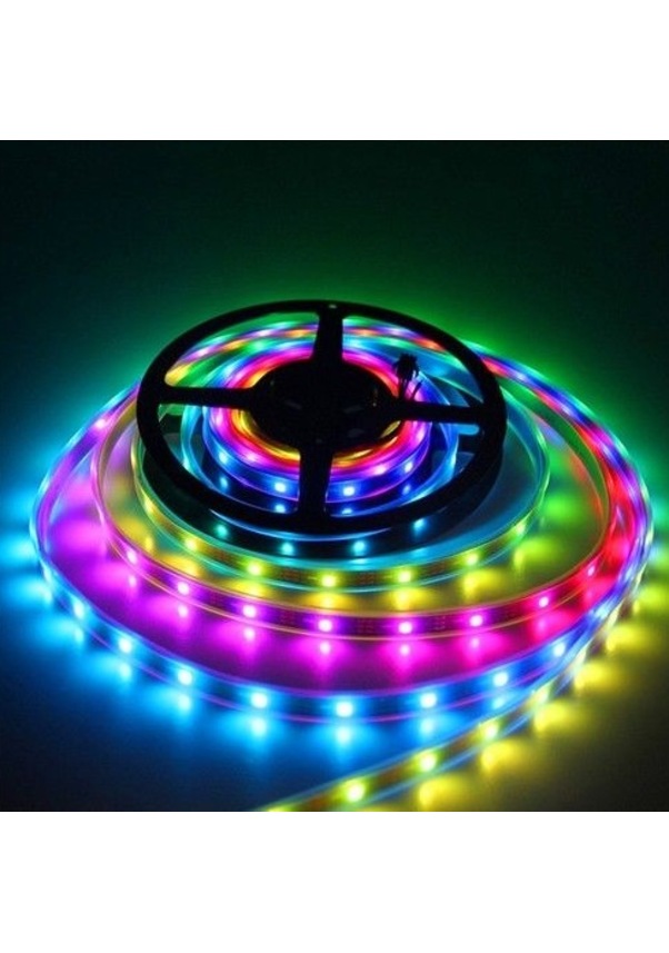 5V Adreslenebilir WS2812B ARGB Pixel Şerit M:60 Led 1M Magic Led ...