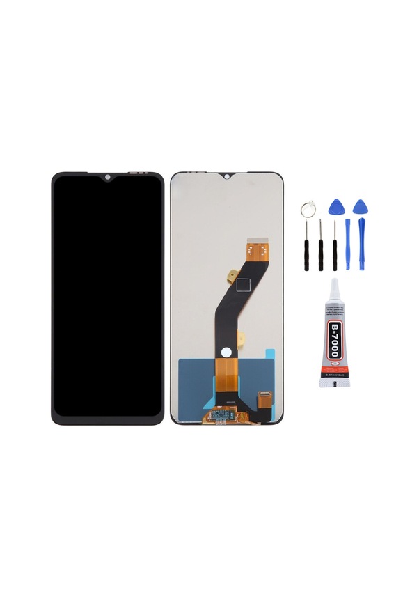 Tecno Spark 10 Lcd Ekran Ve Dokunmatik Ekran Yüksek Kalite Tamir Seti B7000 Yapıştırıcı yok ...