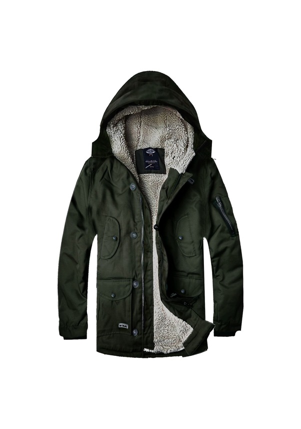 Alaska Slim Fit Su Ve Soğuğa Dayanıklı Kapüşonlu Kısa Parka Kaban--haki ...