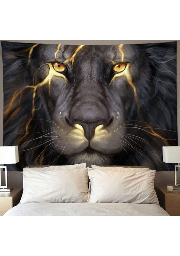 Golden Cool Aslan King Panint Duvar Goblen Hippi Sanat Goblen Duvar ...
