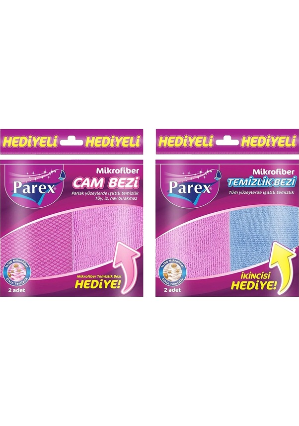 Parex Mikrofiber Temizlik Bezi 2'li + Mikrofiber Cam Bezi 2'li Fiyatları ve Özellikleri