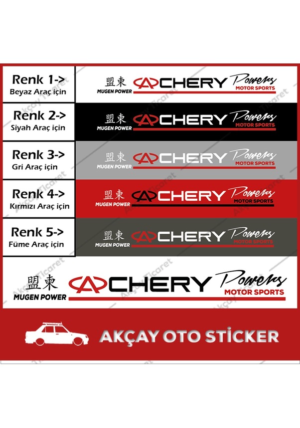 Chery Sticker Chery Oto Sticker Araç Sticker Fiyatları ve Özellikleri