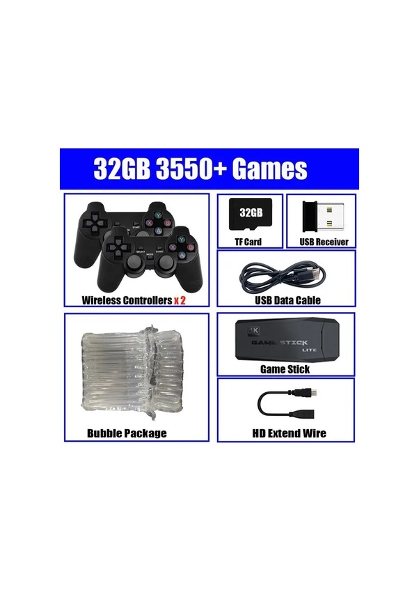 Gubisi A 32g-3500 Kutusuz Video Oyun Konsolu 4k Hd Dahili 10000 Oyun Ps1/fc/gba Kablosuz ...