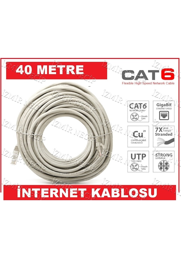 Ncpline 40 M Internet Kablosu Cat6 Kalın Kablo Ethernet Fiyatları ve ...