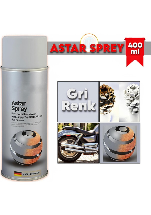 Isıya Dayanıklı Astar Sprey Boya 650 C 400 Ml Mat Gümüş Soba Egzoz Şömine Metal Yüzey Boyası ...