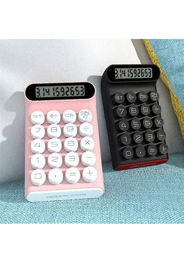 Retro Hesap Makinesi Mekanik Taşınabilir Bilgisayar 10 Haneli Lcd Ekran Hesap Makinesi Diğer ...