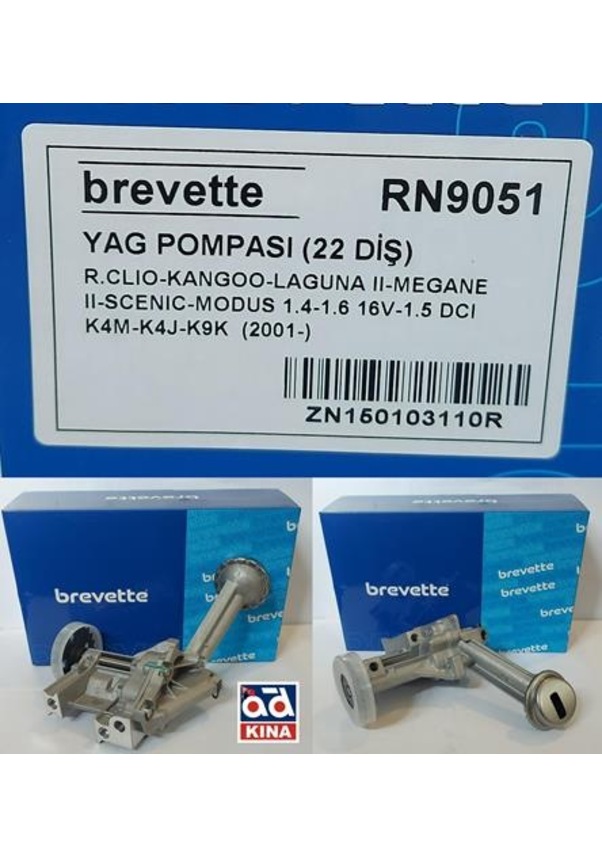 Yağ Pompası Rn9051 Clıo Kangoo Laguna-ıı Megane-ıı Scenıc Modus 1.4 1.6 16v 1.5 Dcı K4m K4j K9k ...