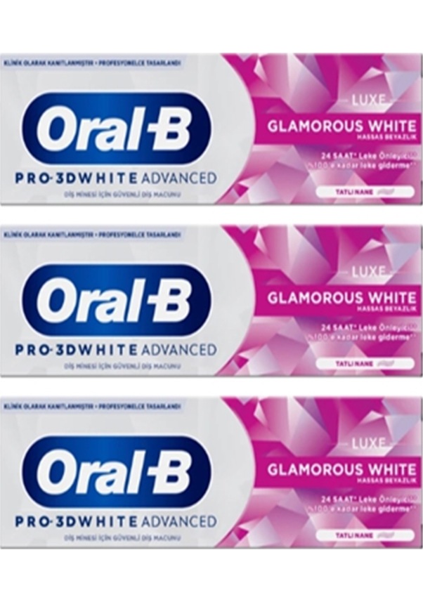Oral-B Pro 3D White Advanced Luxe Glamorous Diş Macunu 3 x 75 ML ...
