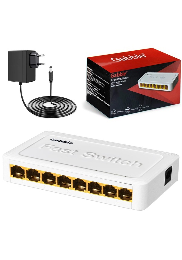 ETHERNET SWITCH HUB 8 PORT 10/100MBPS GABBLE GAB-SWC08 Fiyatları ve ...