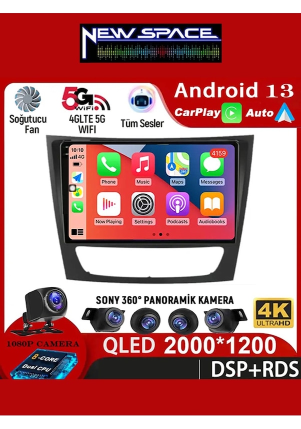 Mercedes W211 Android 2gb Ram 32gb Rom Carplay Navigasyon Multimedya ...
