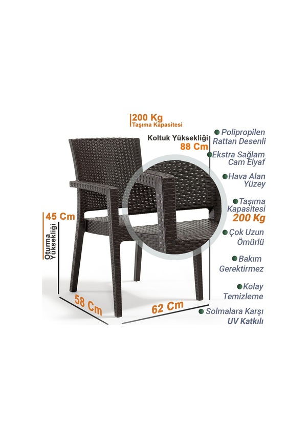 Ozdoganlaravm Novussi Paris Rattan Koltuk 4'Lü Set Fiyatları ve Özellikleri