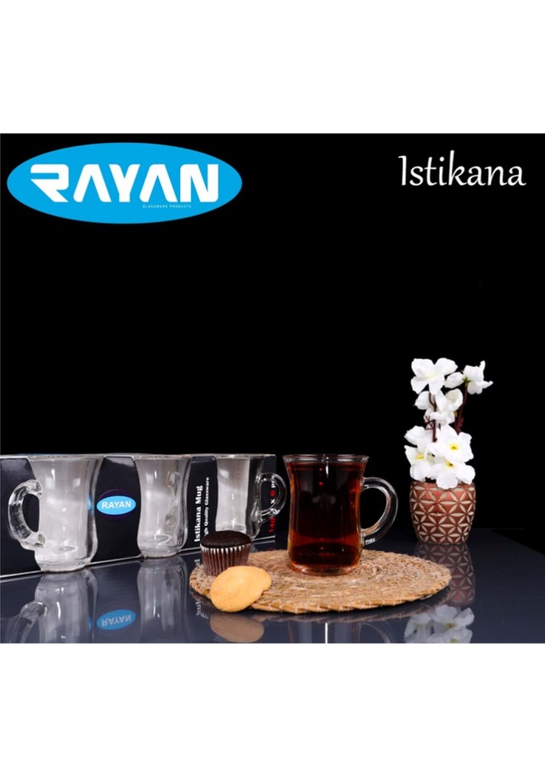 Rayan İstikana Mug 6'lı Kulplu Çay Bardağı Altın - Şeffaf Fiyatları ve ...