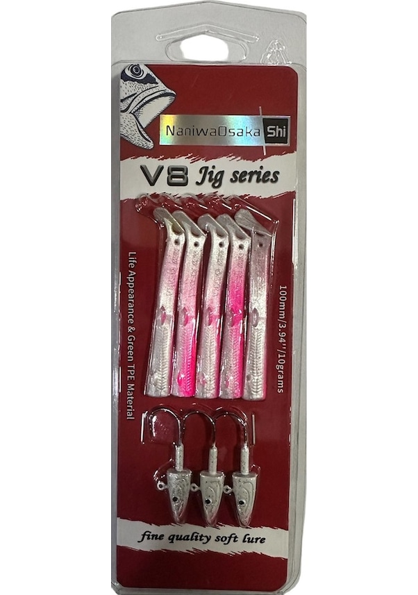 Naniwaosakashi V8 Jig 10cm 10gr Silikon Yem 3+5 Glow Pink Glow Pink Fiyatları ve Özellikleri