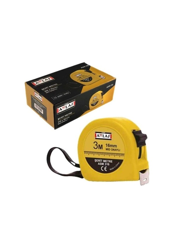 Attlas Asm 316 Şerit Metre 3m X 16mm Fiyatları ve Özellikleri