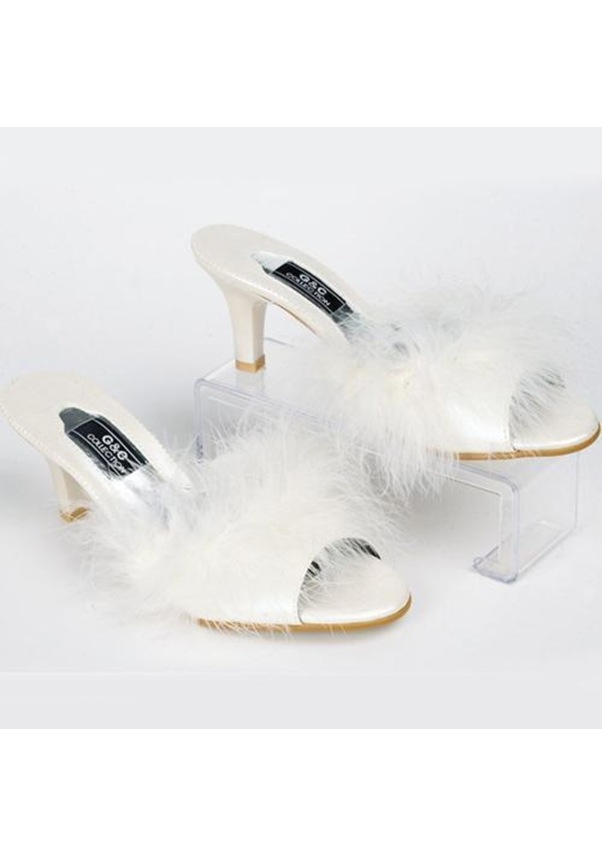 G&C Gelin Terliği Topuklu Deri Tüylü 155 Ekru 37 Fiyatları ve Özellikleri