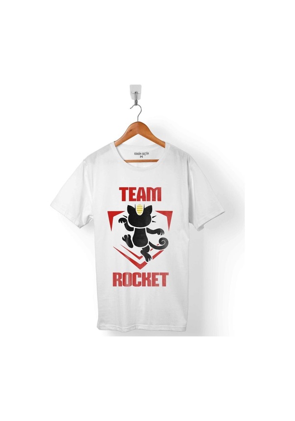 Pokemon Team Rocket Logo Roket Takımı Erkek Tişört 001 Beyaz XL ...