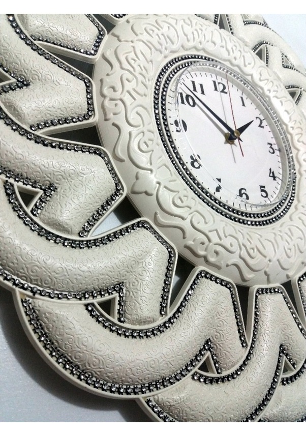 Osmanlı Fas Pers Şahmeran Motifi 55Cm Taşlı Ön Camlı Duvar Saati ...