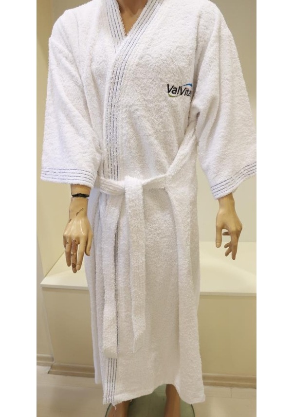 Bornoz Mayer Bukle Kimono Kuşaklı Nakışlı Ev Otel Banyo Bornozu L Beyaz ...