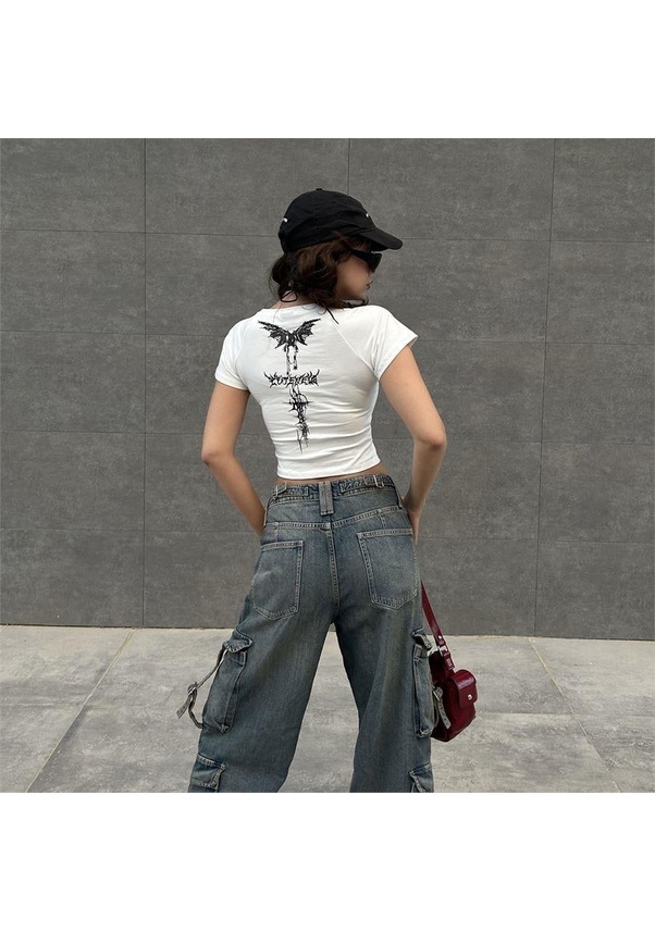 Beyaz Gothic Dragon Slayer Kısa Kollu Crop -6711 Beyaz XS Fiyatları ve ...