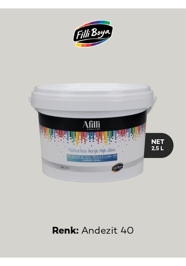 Filli Boya Afilli Multisurface Akrilik Parlak 2.5 L Andezit 40 ...