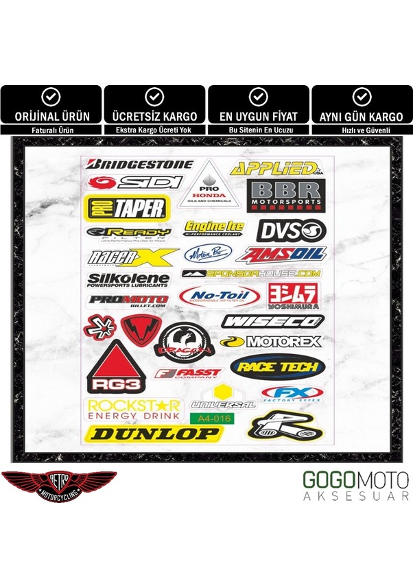 Gogo A4 Sticker Dunlop Yoshımura Brıdgestone Tasarım Fiyatları ve ...
