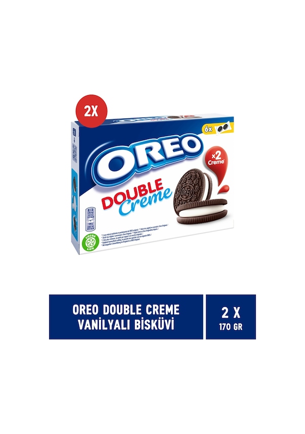 Oreo Double Creme Vanilyalı Bisküvi 2 x 170 G Fiyatları ve Özellikleri