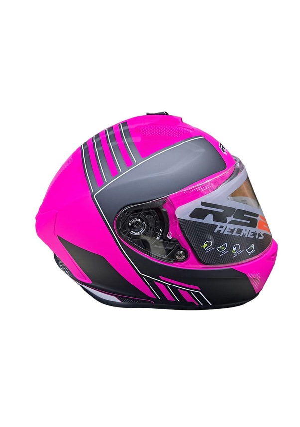 Rs2 Helmets Kapalı Motosiklet Kaskı Mat Siyah - Pembe Fiyatları ve ...