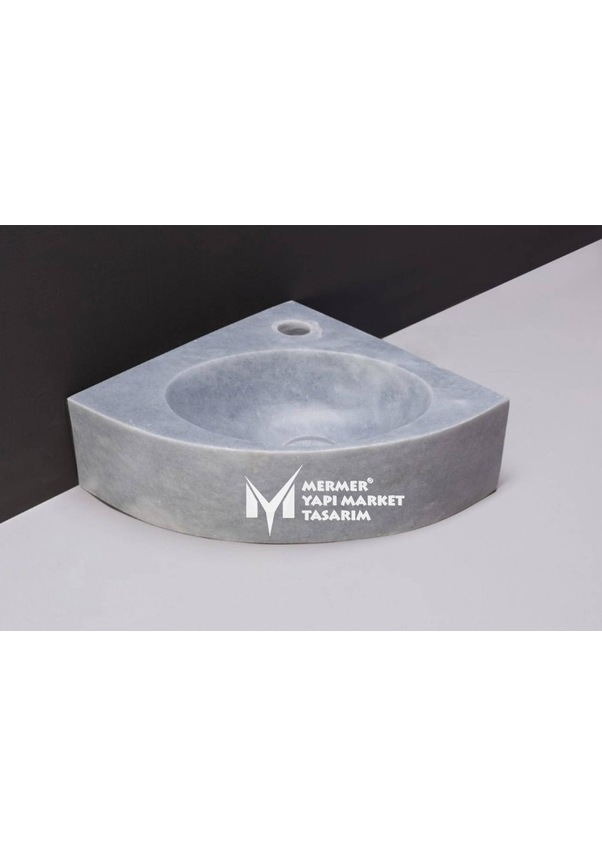 Afyon Gri Mermer Mini Köşe Lavabo - Batarya Çıkışlı Fiyatları ve ...