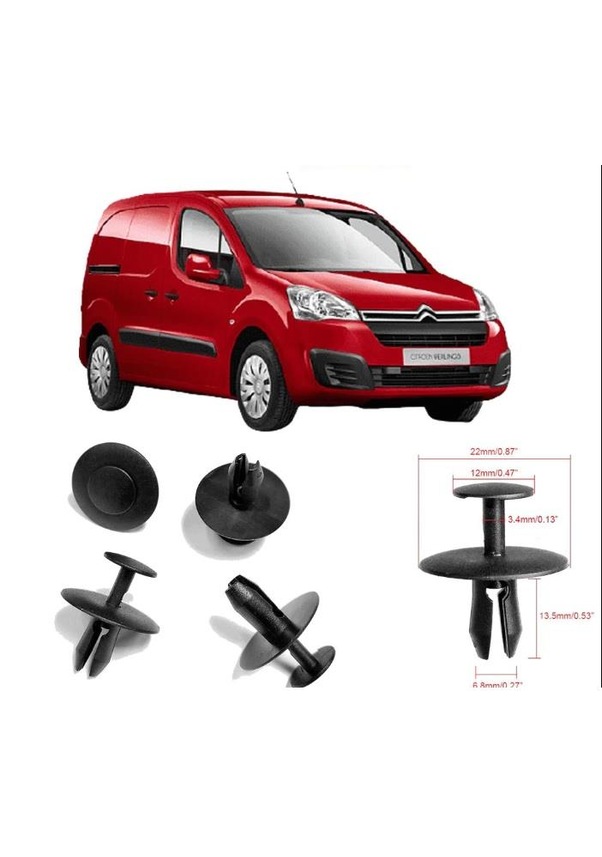 Berlingo İzalatör Davlumbaz iç Aksam Çok Amaçlı Klips 6997T2-100 adet ...