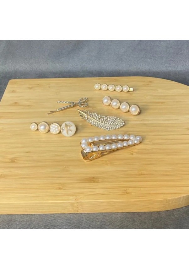 Uretti - Derya 5189 - 2455 Şık Tasarım 6 'lı İncili Toka Seti Sarı ...