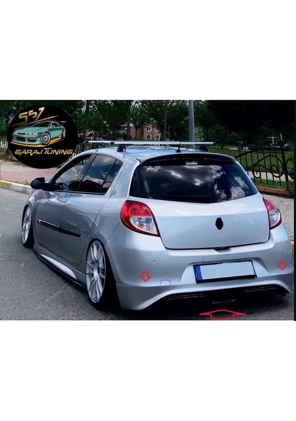Renault Clio 3 Makyajlı Kasa Custom Arka Tampon Eki Fiber Boyasız ...
