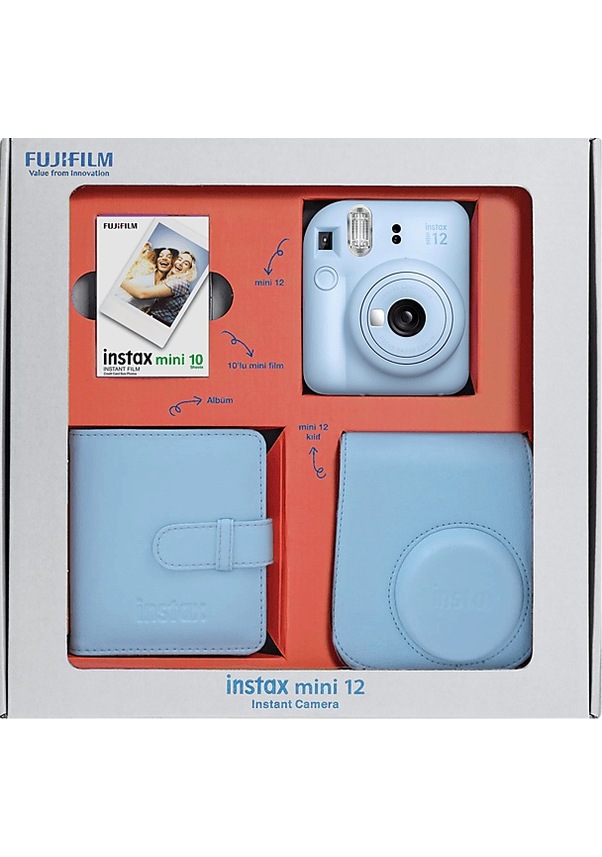 Fujifilm Instax Mini 12 Bundle Box Anlık Fotoğraf Makinesi Mavi ...