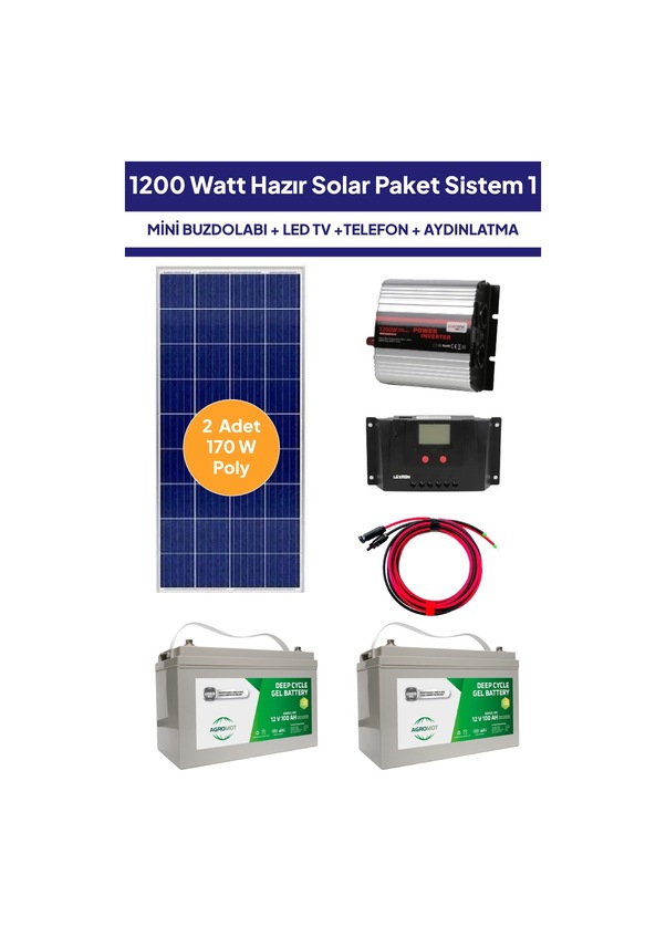 1200 Watt Güneş Enerjisi Hazır Solar Paket Sistem 1 Fiyatları ve ...